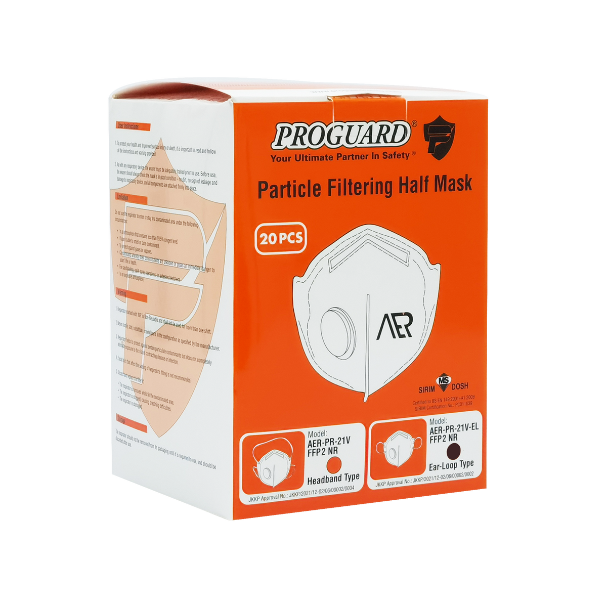 AER Foldable Valve Particulate Respirator - FFP2 (Earloop Type ...