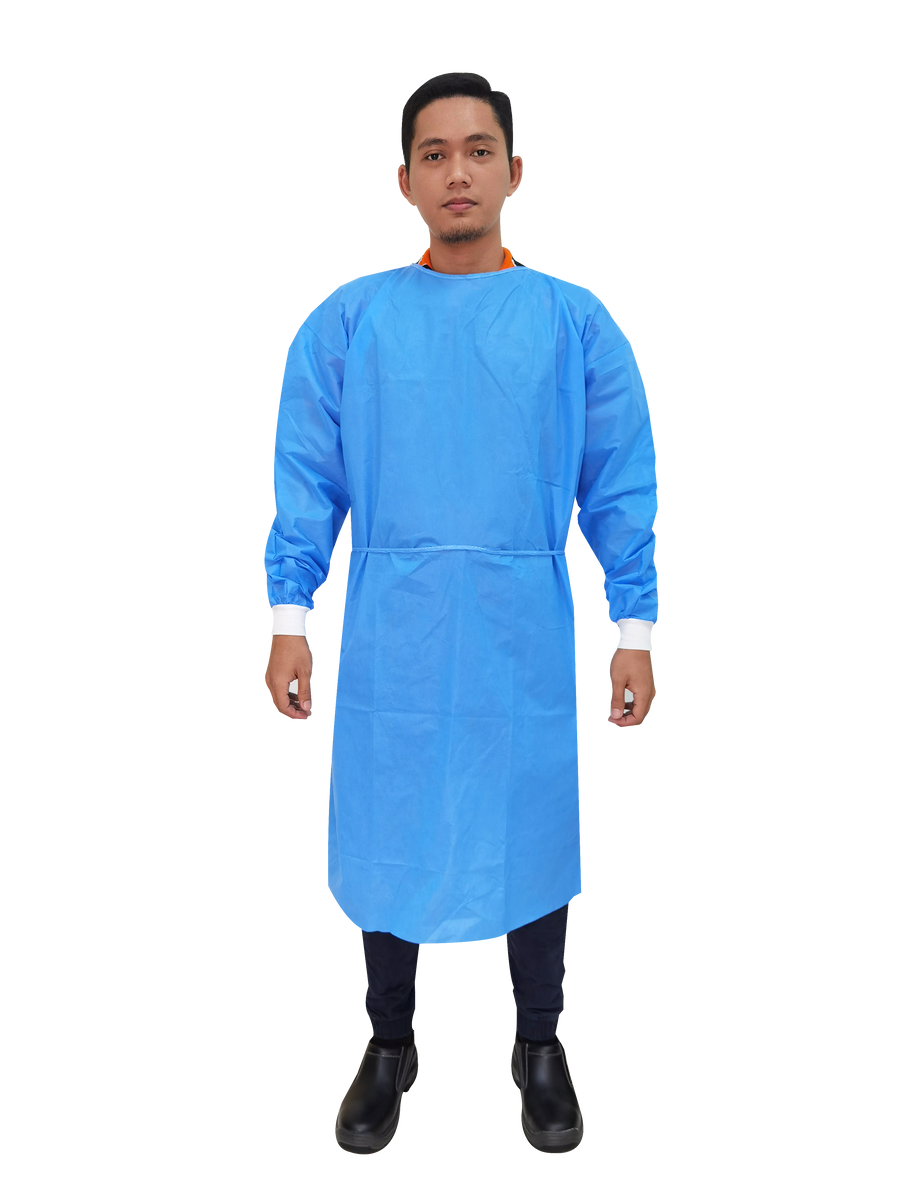 Surgical Gown Disposable Isolation Gowns Level 2 SMS Blue - Elastic ...